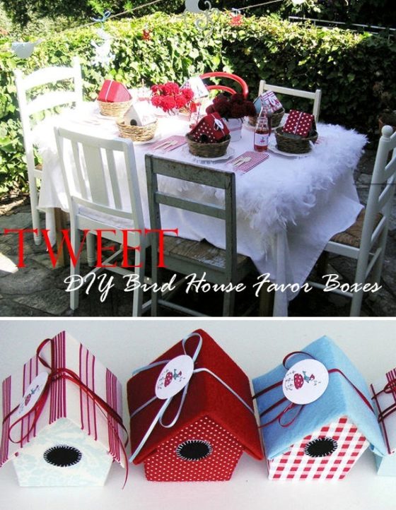 DIY bird house favor boxes - Kim Byers