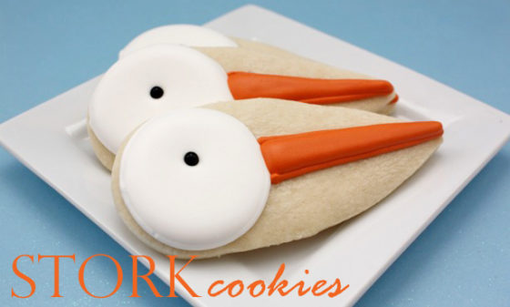 stork baby shower cookies - Kim Byers