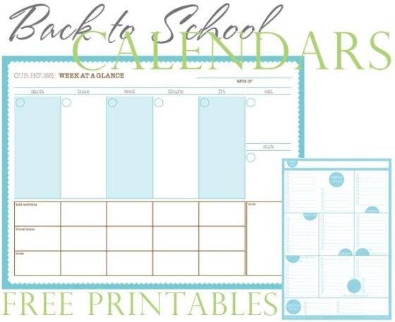 back to school calendars - Kim Byers