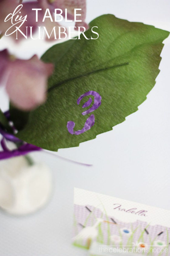 DIY baby shower table numbers - Kim Byers