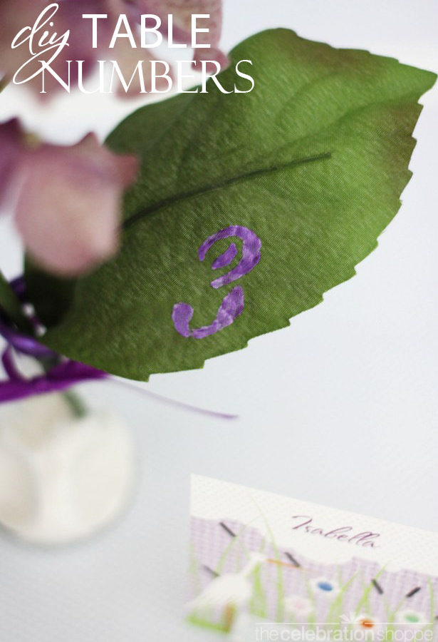 DIY baby shower table numbers - Kim Byers