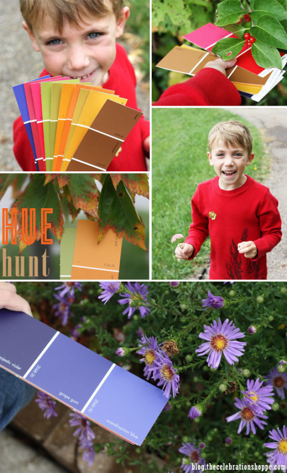 Fall Kids Activity - Hue Hunt With Paint Chips - Kim Byers