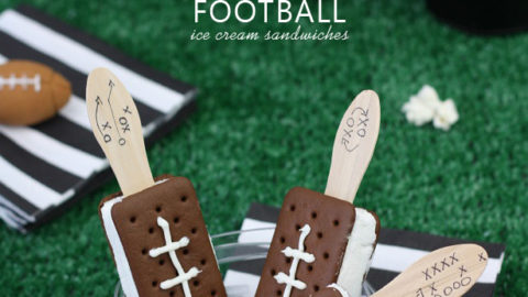 Football Themed Party Food: Ice Cream Sandwiches (Perfect for Super Bowl)