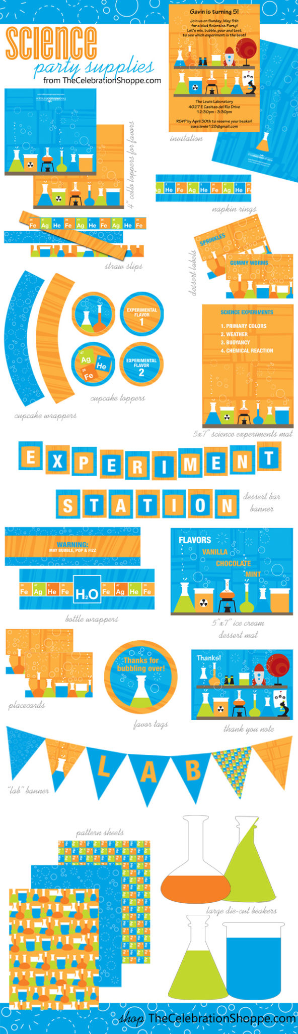 Science Party Supplies {bubble, pop, fizz!} - Kim Byers