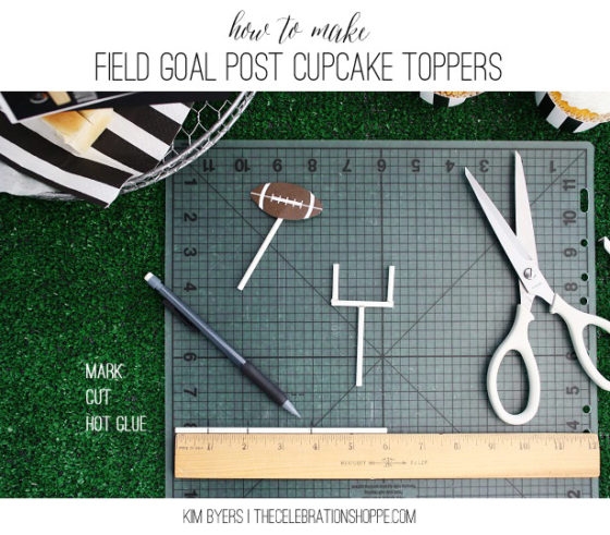 How to Make Football Cake Toppers | DIY Goal Post Cupcake Topper Party Idea