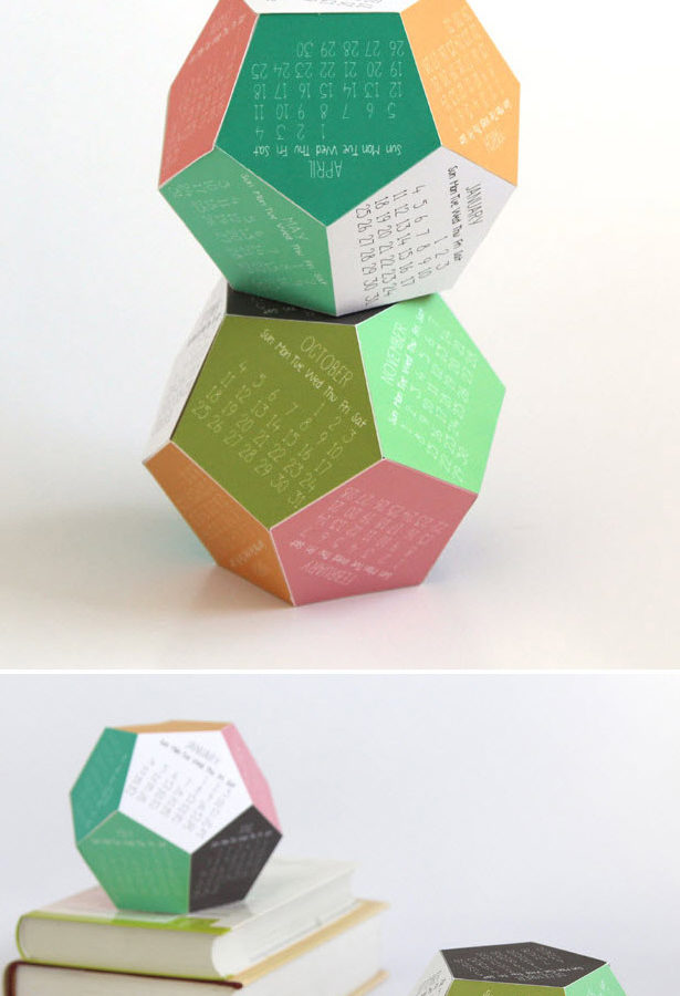 3-D Geometric 2015 Calendar - Free Printable Download - Kim Byers