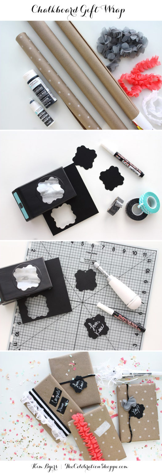 Easy DIY Chalkboard Gift Wrap Ideas - Kim Byers