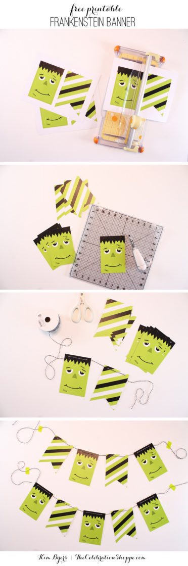 Download Free Printable Frankenstein Halloween Banner | Kim Byers