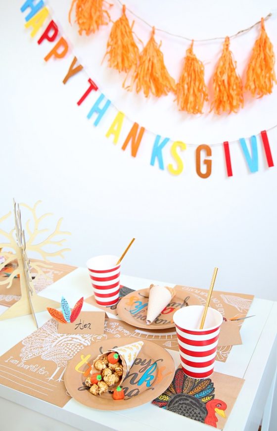 Decorate Your Kids' Thanksgiving Table With Paper Crafts - Kim Byers