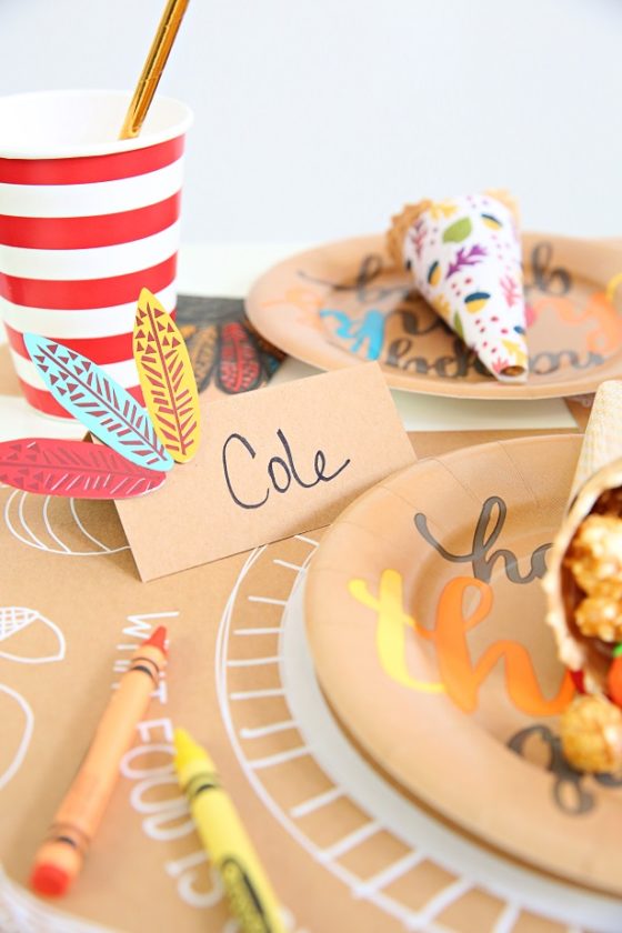 Decorate Your Kids' Thanksgiving Table With Paper Crafts - Kim Byers