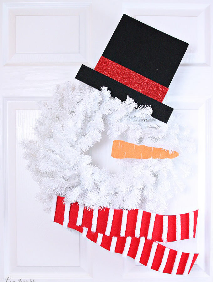 Easy DIY Snowman Wreath - Kim Byers