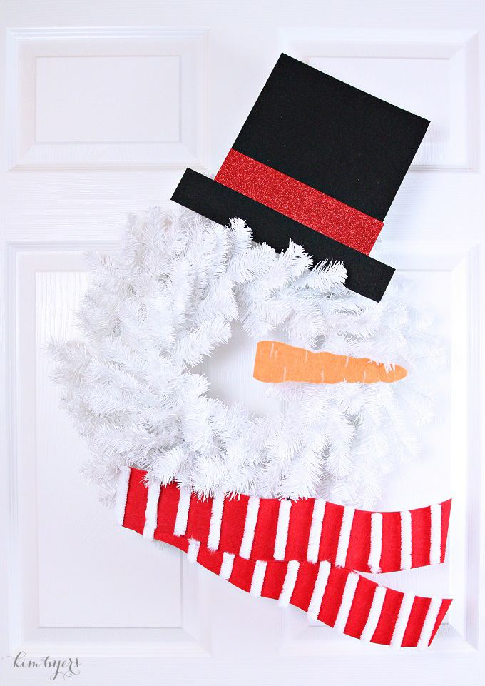 Easy DIY Snowman Wreath - Kim Byers