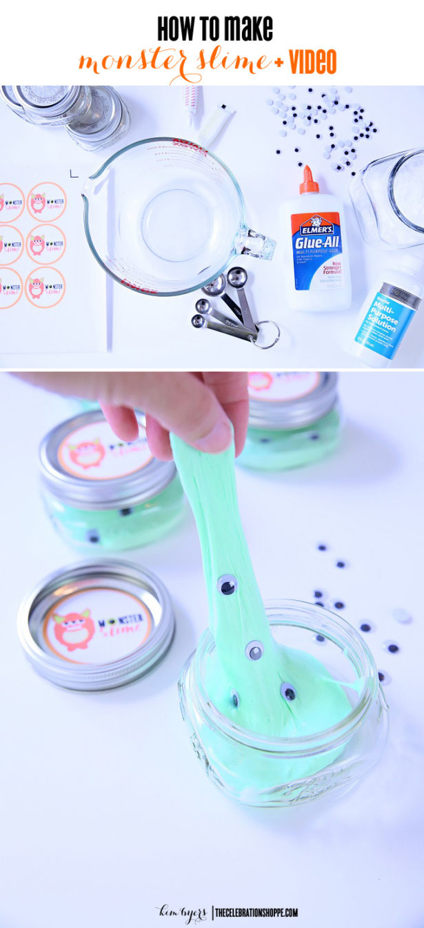 How to Make Monster Slime & Free Printable Labels | DIY Slime Ideas