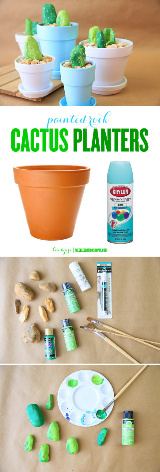 Cactus Planter - A Painted Rock Craft - Kim Byers