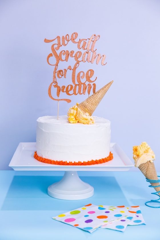 Ice Cream Party Cake Topper With Cricut Knife Blade - Kim Byers
