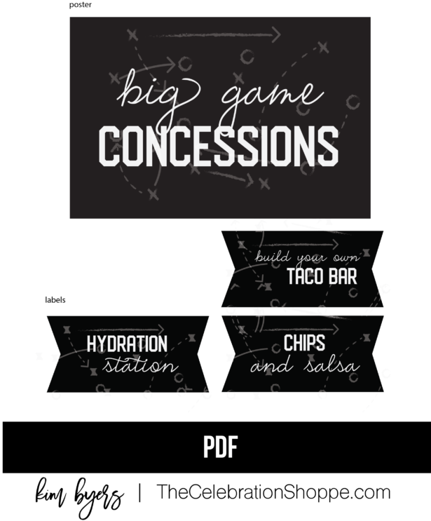 Big Game Concession Stand Setup + Free Printable Decorations - Kim Byers