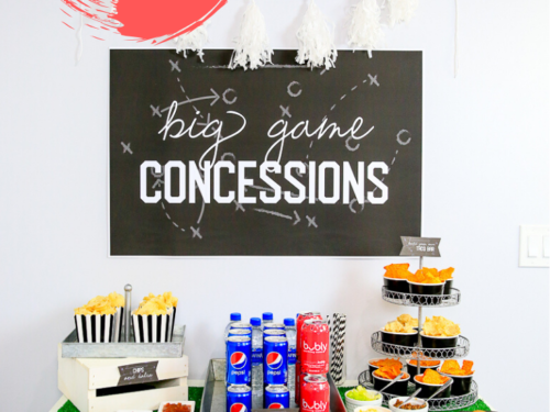 Big Game Concession Stand Setup + Free Printable Decorations - Kim Byers