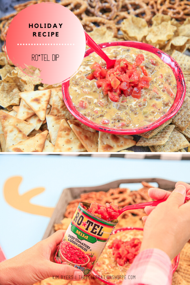 Holiday RO*TEL Dip Recipe + Rudolph Antler Template - Kim Byers